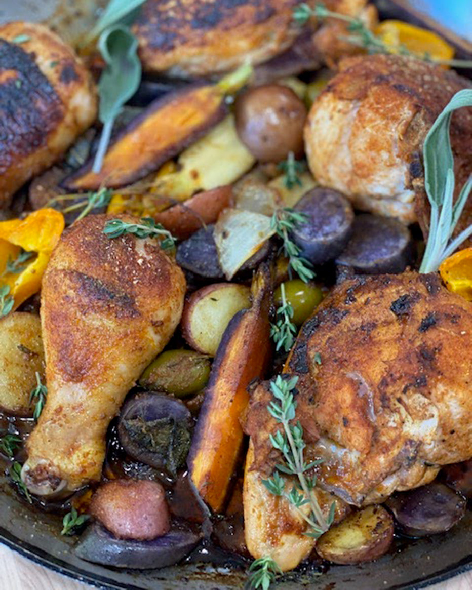 One-Pan Rotisserie Roast Chicken with Vegetables – Char Crust® Dry-Rub ...