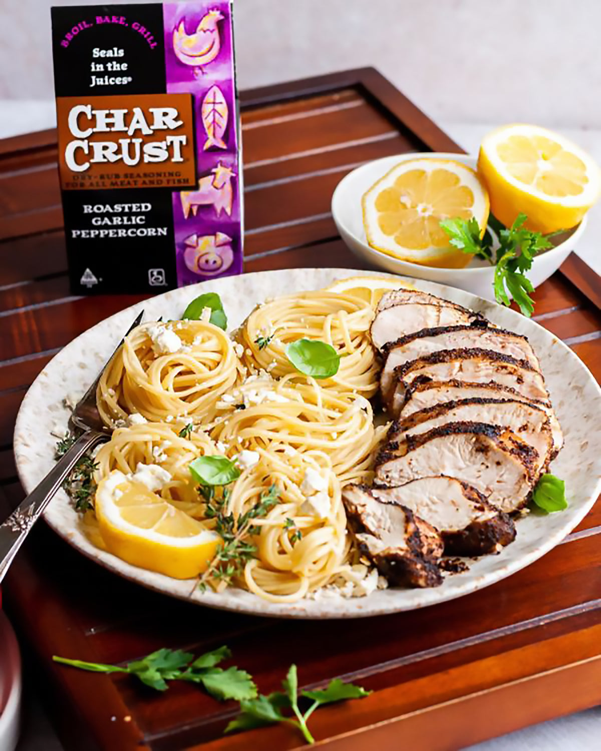 Roasted Garlic Peppercorn Chicken Pasta – Char Crust® Dry-Rub Seasonings
