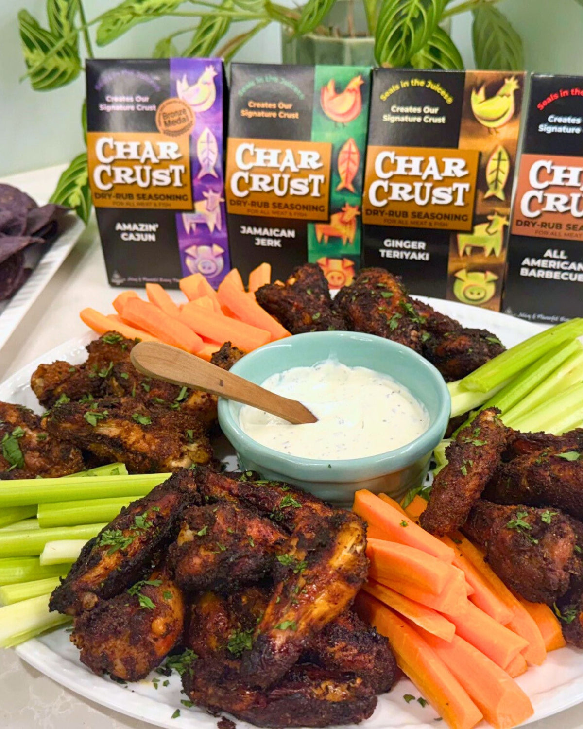 Multi-Flavor Crispy Air Fryer Wings – Char Crust® Dry-Rub Seasonings