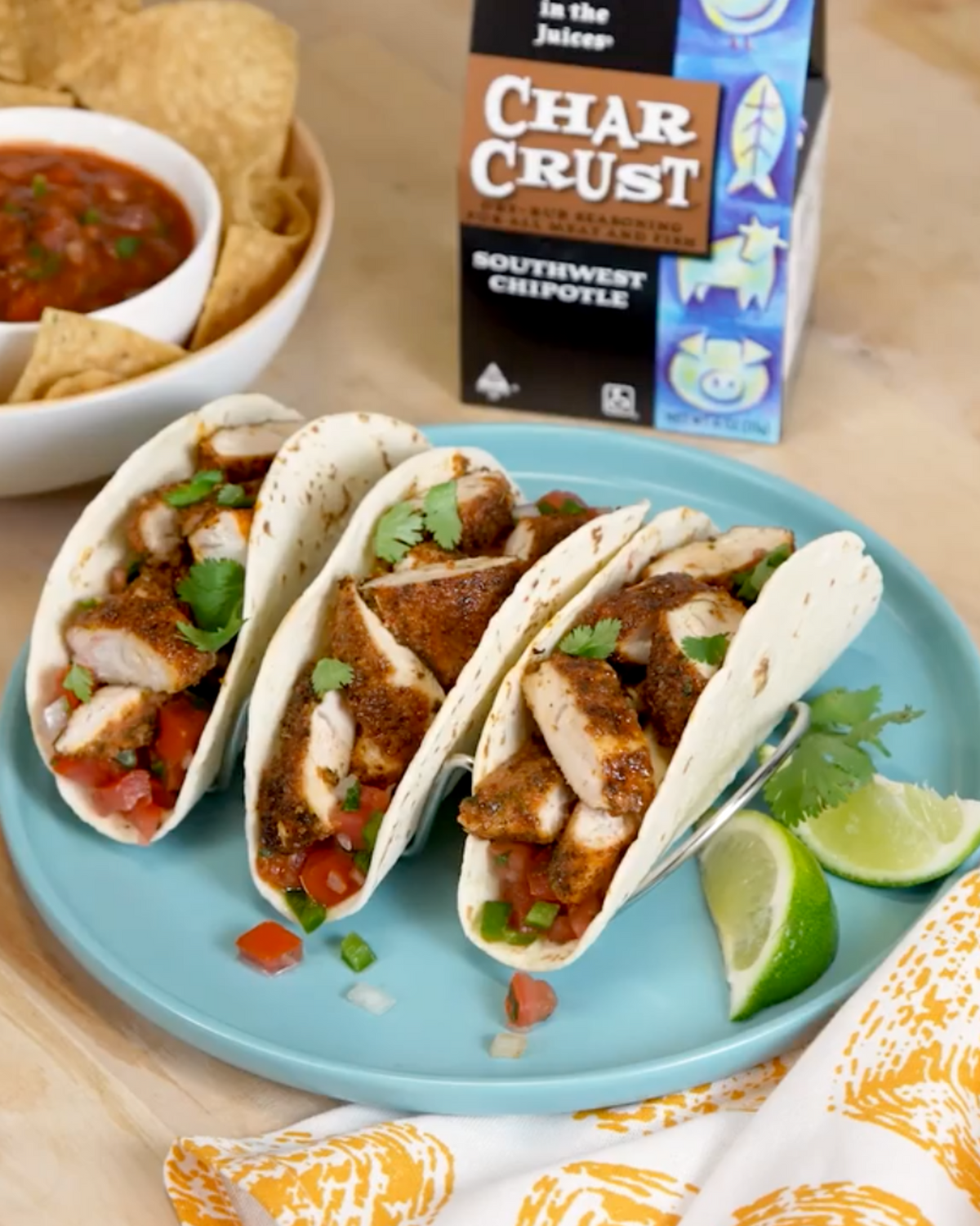 Southwest Chipotle Chicken Tacos – Char Crust® Dry-Rub Seasonings